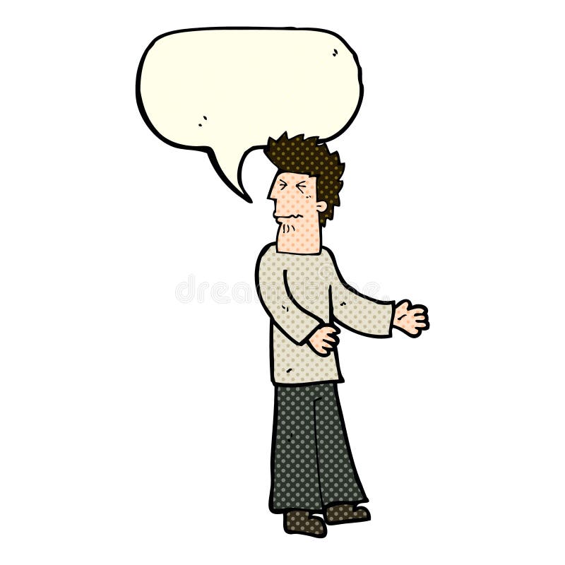 Cartoon Disgusted Man with Speech Bubble Stock Illustration ...