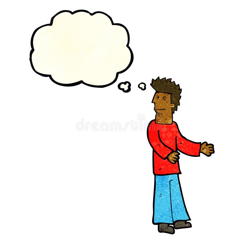 Cartoon Disgusted Man with Thought Bubble Stock Illustration ...