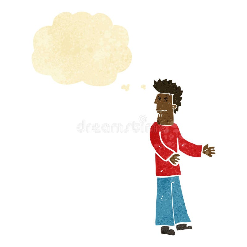 Cartoon Disgusted Man with Thought Bubble Stock Illustration ...
