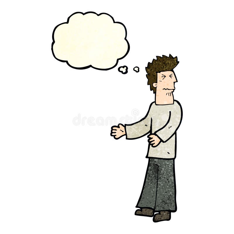 Cartoon Disgusted Man with Thought Bubble Stock Illustration ...