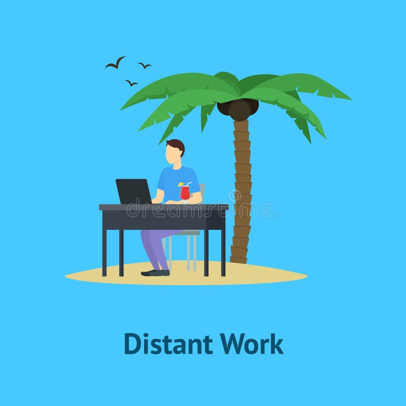 Remote Work Resort Cartoon Vector Stock Illustrations – 143 Remote Work ...