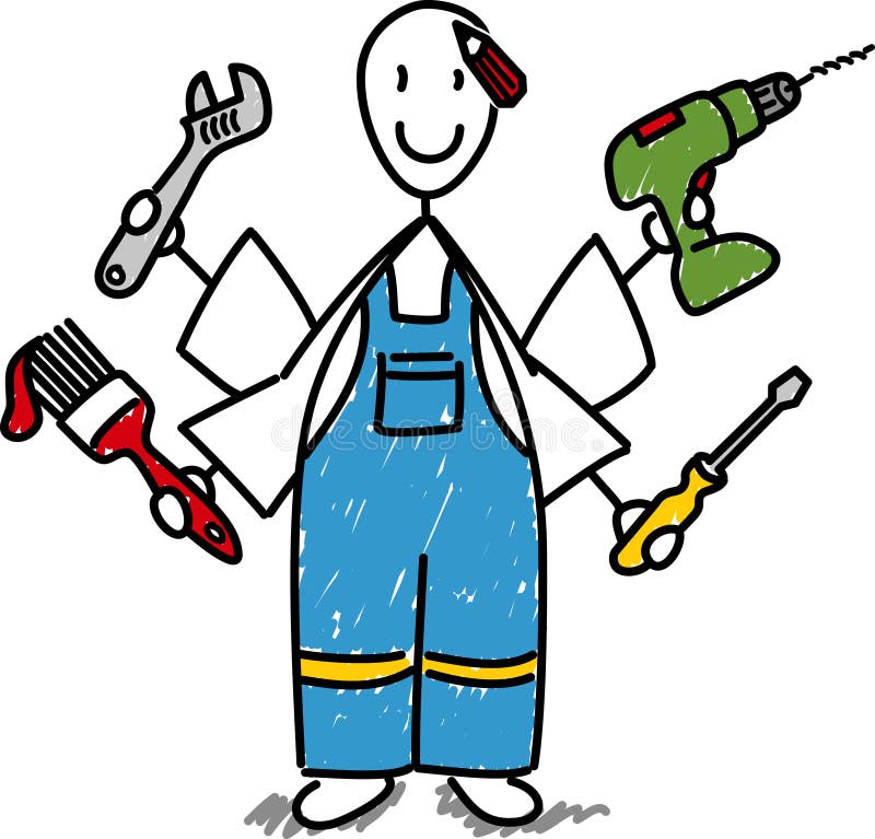 Cartoon DIY man stock vector. Illustration of abstract - 19131335