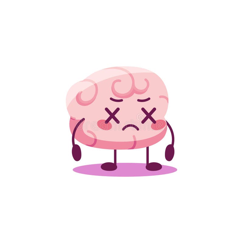Cartoon of a dizzy brain stock vector. Illustration of cute - 214339623