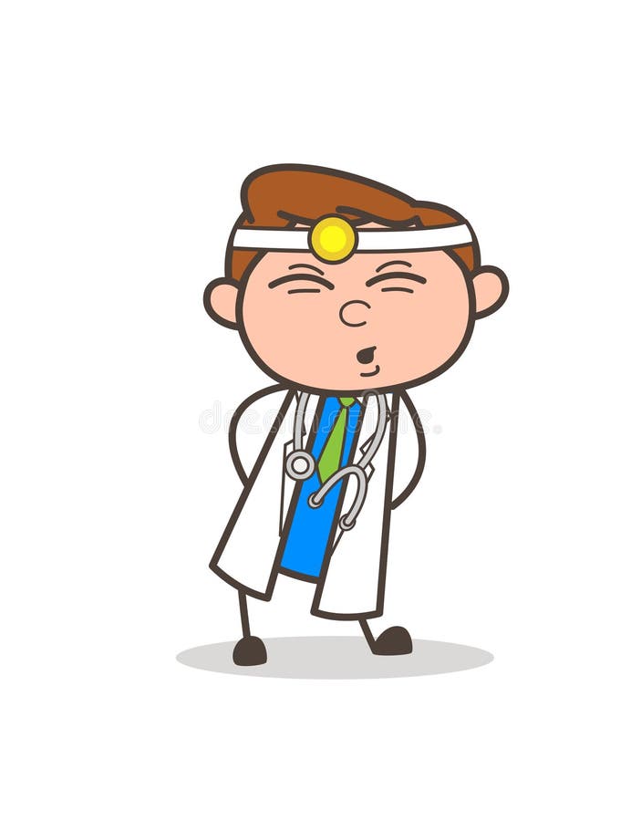 Cartoon Doctor Getting Hurt in Body Vector Concept Stock Illustration ...