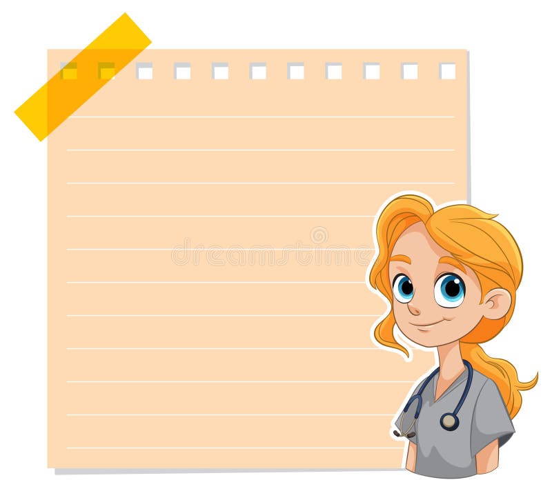 A Doctor with a Large Blank Notepad Stock Vector - Illustration of ...