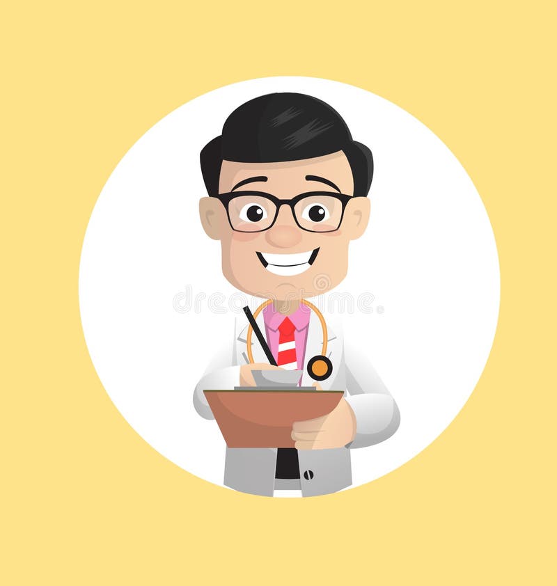 Cartoon Doctor Note Down Reports Vector Concept Stock Vector ...