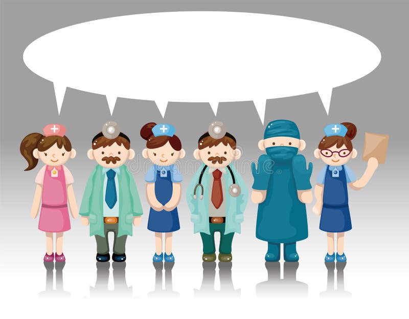 Cartoon doctor and nurse stock vector. Illustration of doctor - 40900425