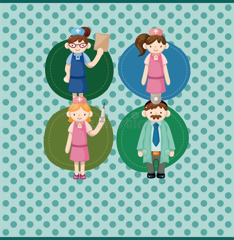 Cartoon Doctor and Nurse Card Stock Vector - Illustration of holiday ...