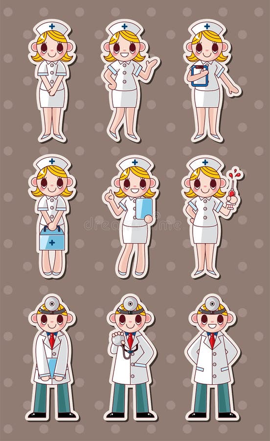 Cartoon Doctor Nurse Stickers Stock Illustrations – 73 Cartoon Doctor ...