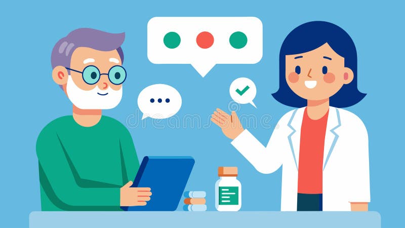 A Cartoon of a Doctor and Patient Discussing Proper Medication Usage ...