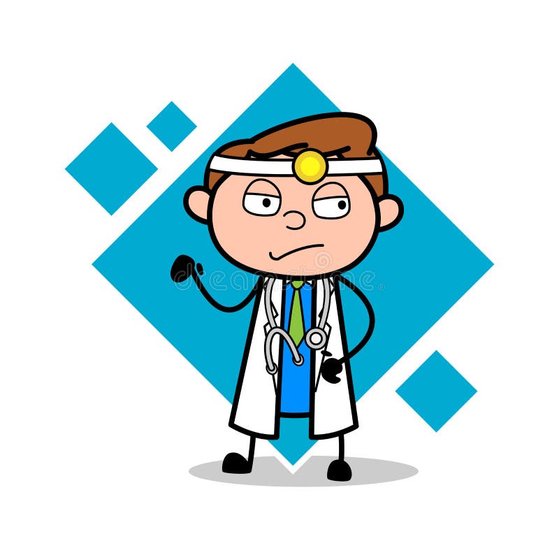 Cartoon Doctor Sad Face Expression Vector Stock Illustration ...