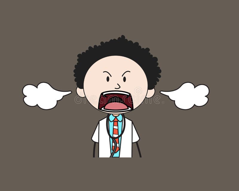 Cartoon Doctor - Screaming in Aggression Stock Vector - Illustration of ...