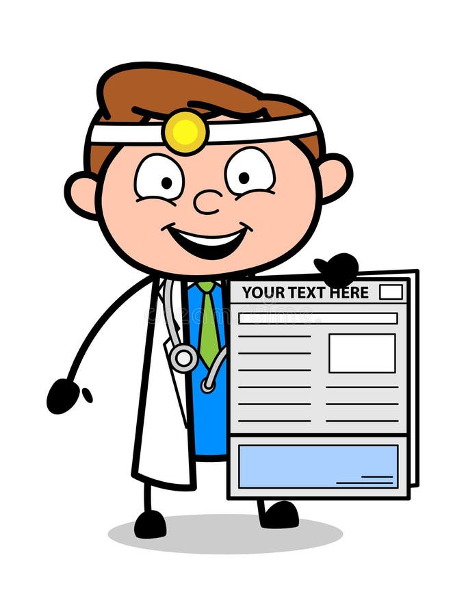 Cartoon Doctor Showing a Report Vector Illustration Stock Illustration ...
