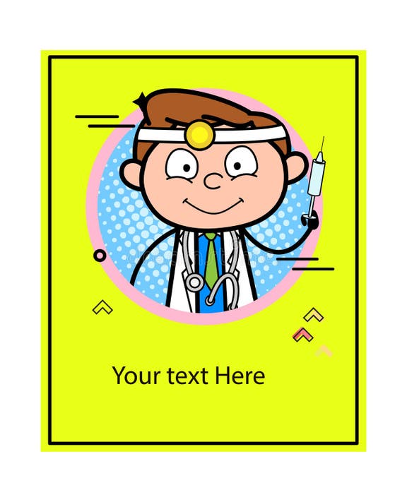 Cartoon Doctor in a Simple Creative Vector Poster Stock Illustration ...