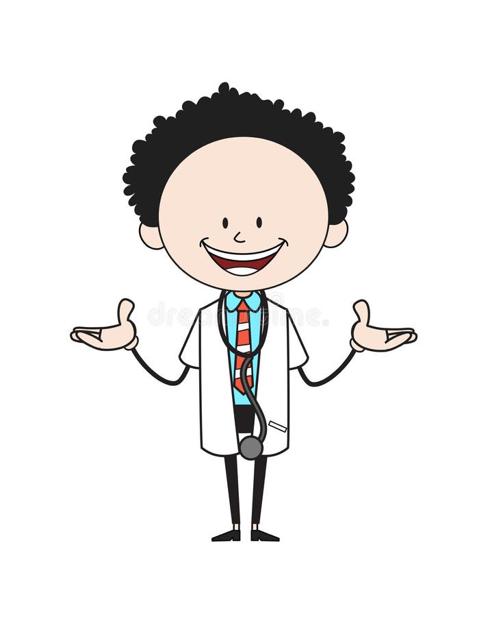 Cartoon Doctor - Standing in Presenting Pose Stock Vector ...