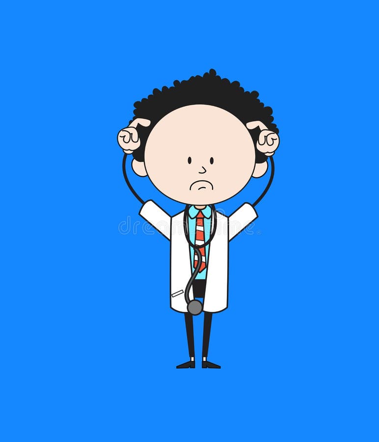 Cartoon Doctor - Worried Expression Illustration Stock Vector ...