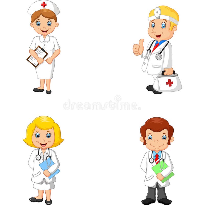 Cartoon doctors and nurses editorial image. Illustration of blonde ...