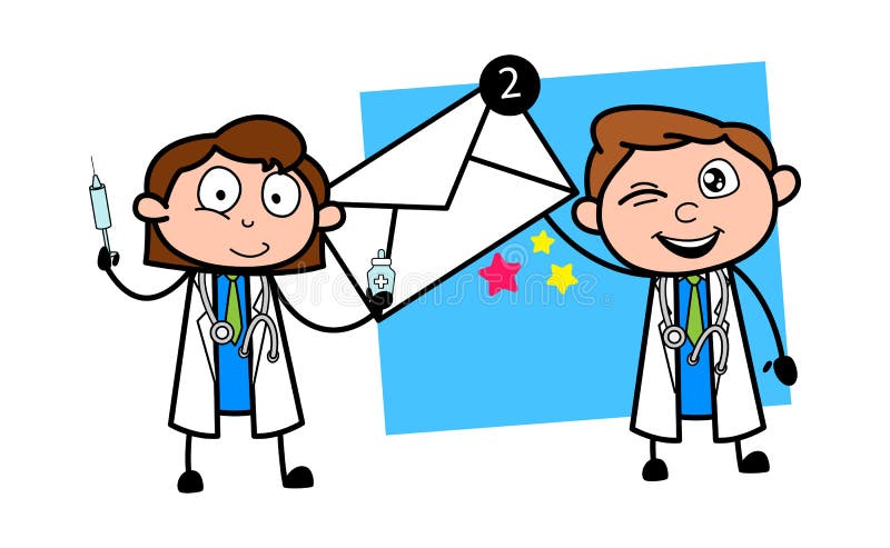Cartoon Doctors Showing Message Vector Concept Stock Illustration ... Cartoon Doctors Showing Message Vector Concept Stock Illustration ...
