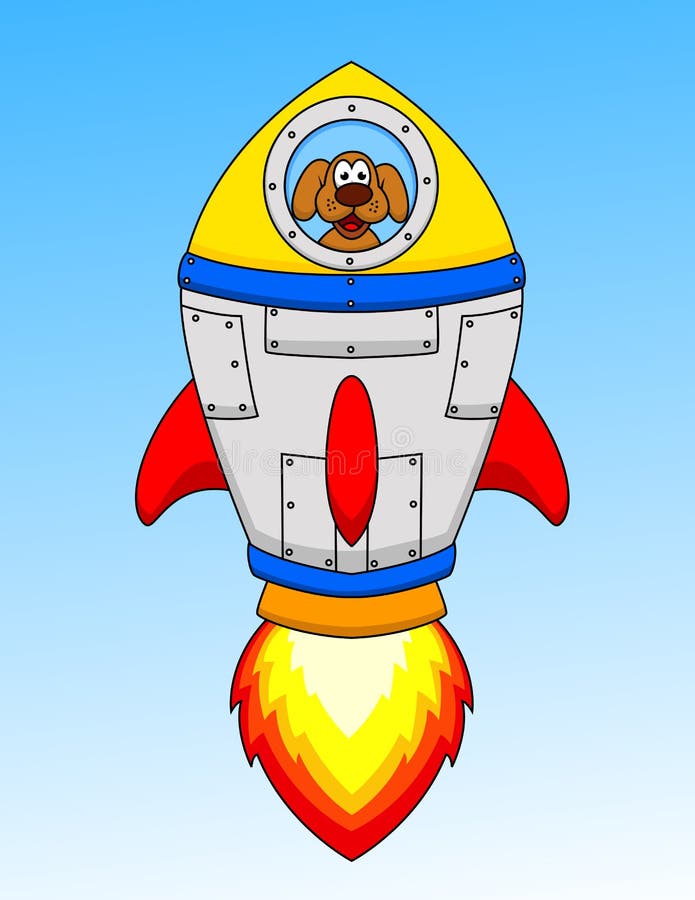 Cartoon Dog Astronaut in the Space Ship Stock Vector - Illustration of ...