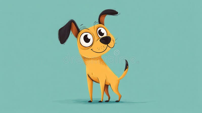 Cartoon Dog with Big Eyes and Happy Expression Stock Illustration ...