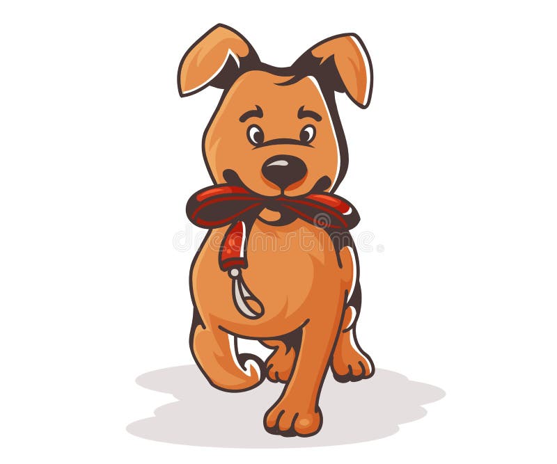 Cartoon Dog with the Collar Stock Vector - Illustration of friendly ...