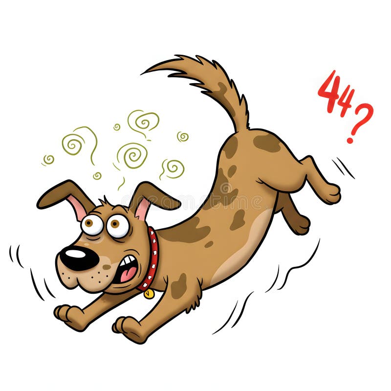 Cartoon Dog with a Gas Problem - Generated Using Ai Stock Illustration ...
