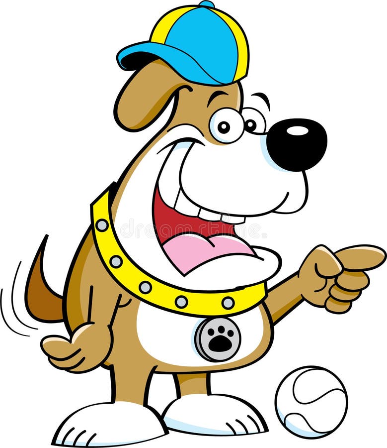 Cartoon Dog Baseball stock vector. Illustration of catch - 47296892