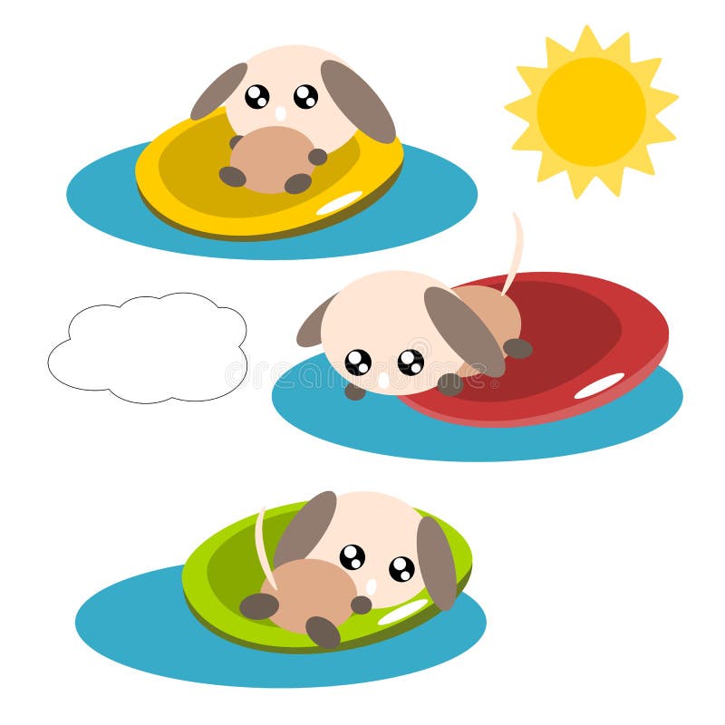 Cartoon Dog in the Pool Illustration Stock Vector - Illustration of ...