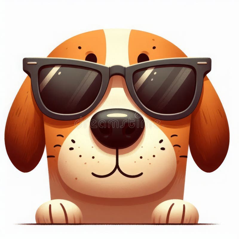 Cartoon Dog with Sunglasses and Big Paws, Looking Cool Stock Image ...