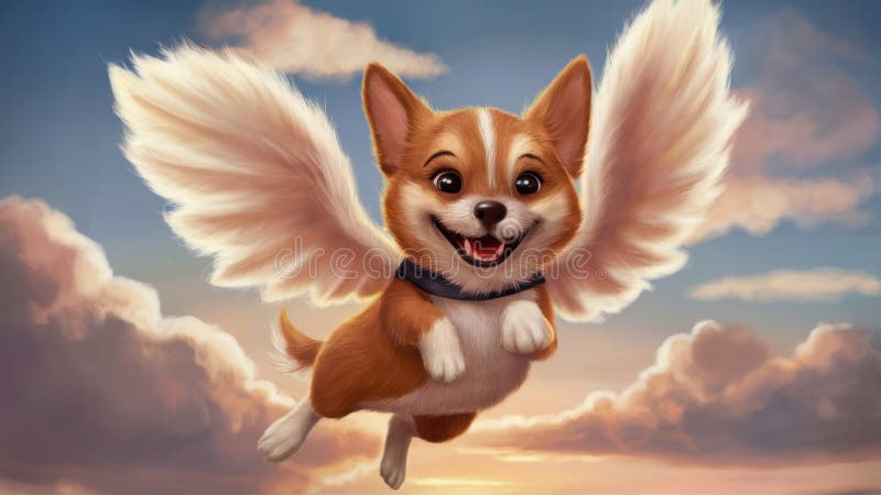 Dog Cartoon Flying Wings Stock Photos - Free & Royalty-Free Stock ...