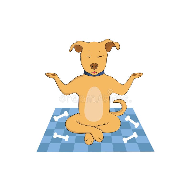 Cartoon dog meditating stock illustration. Illustration of puppy - 25241119