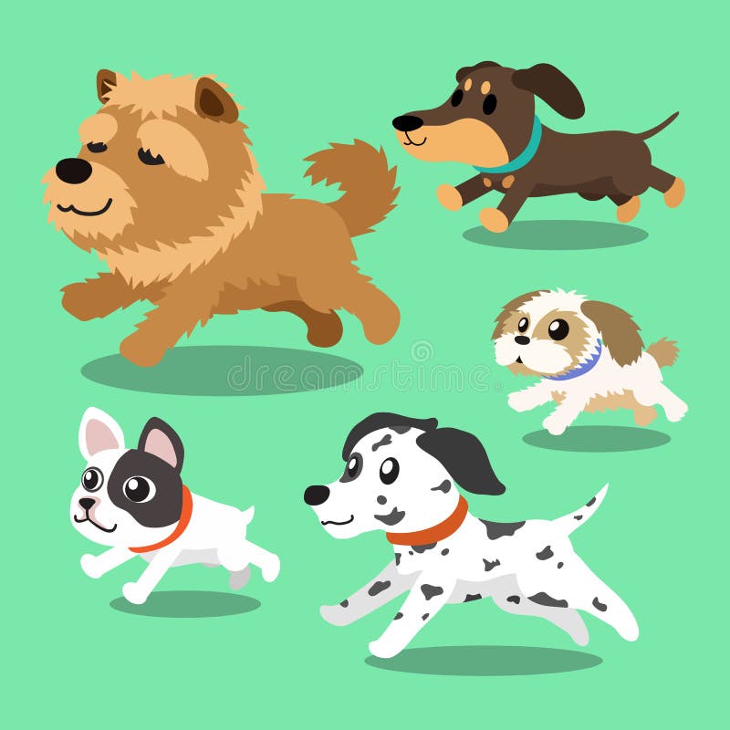 Cartoon dogs running stock vector. Illustration of cute - 62892177