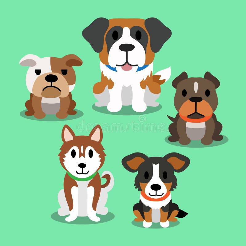 Cartoon dogs stock vector. Illustration of flat, american - 68516678