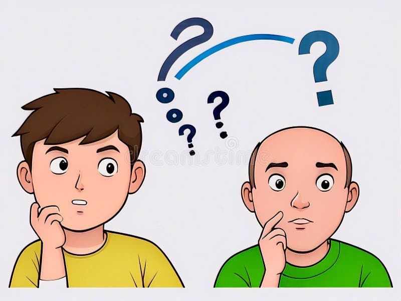 The Cartoon is Doing Expressions of Confusion, Doubt, Analytical ...