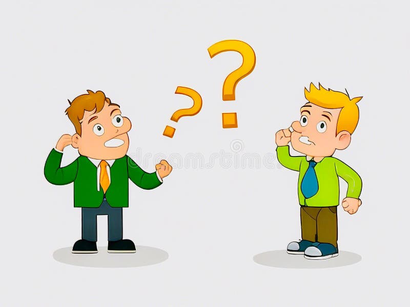 The Cartoon is Doing Expressions of Confusion, Doubt, Analytical ...