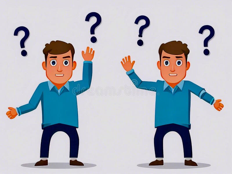 The Cartoon is Doing Expressions of Confusion, Doubt, Analytical ...