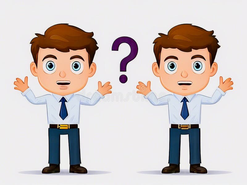 The Cartoon is Doing Expressions of Confusion, Doubt, Analytical ...