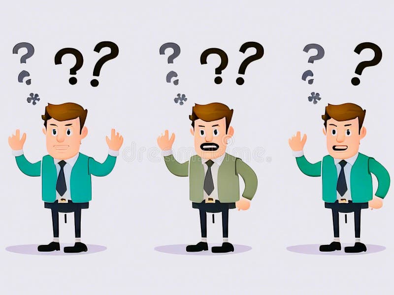 The Cartoon is Doing Expressions of Confusion, Doubt, Analytical ...