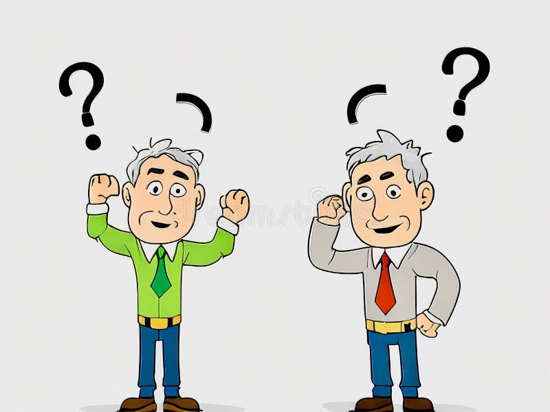 The Cartoon is Doing Expressions of Confusion, Doubt, Analytical ...