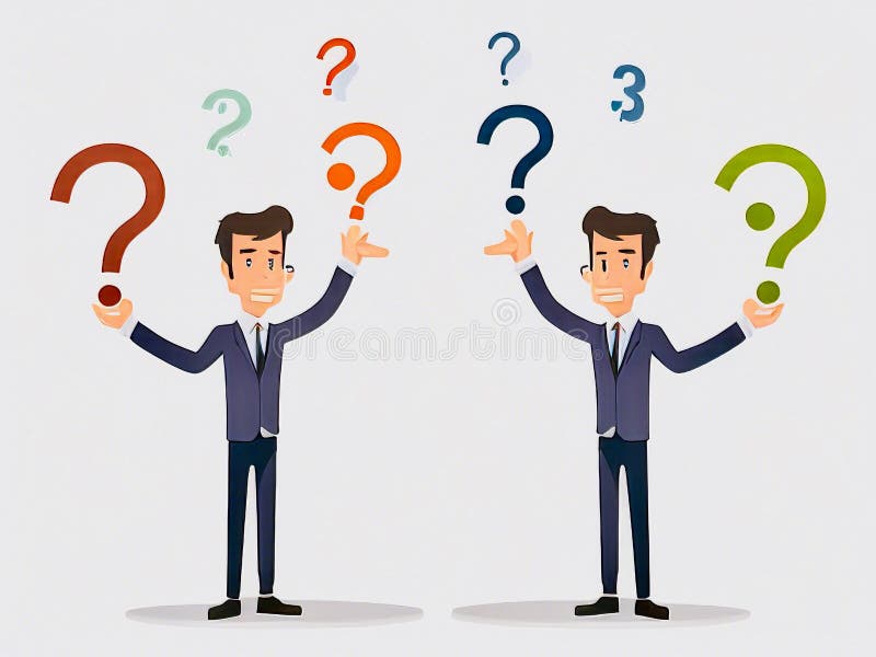 The Cartoon is Doing Expressions of Confusion, Doubt, Analytical ...