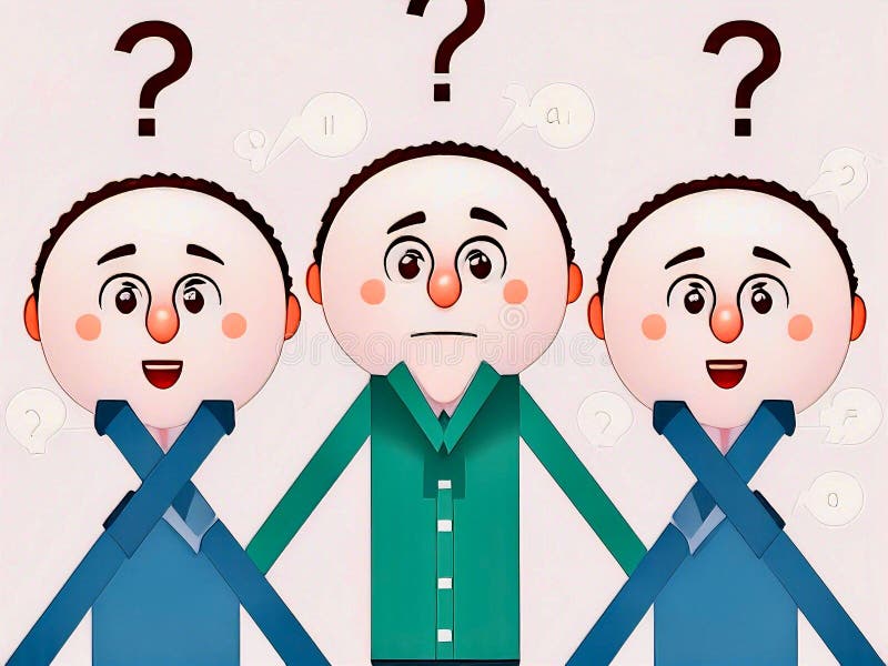 The Cartoon is Doing Expressions of Confusion, Doubt, Analytical ...