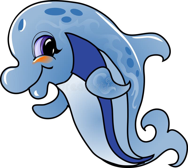 Cartoon dolphin stock illustration. Illustration of characters - 13440376