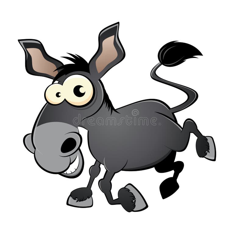 Cartoon donkey or mule stock vector. Illustration of smiling - 19354625