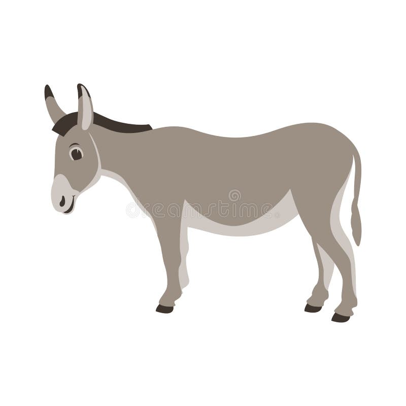 Cartoon Donkey ,vector Illustration ,flat Style,profile Stock Vector ...
