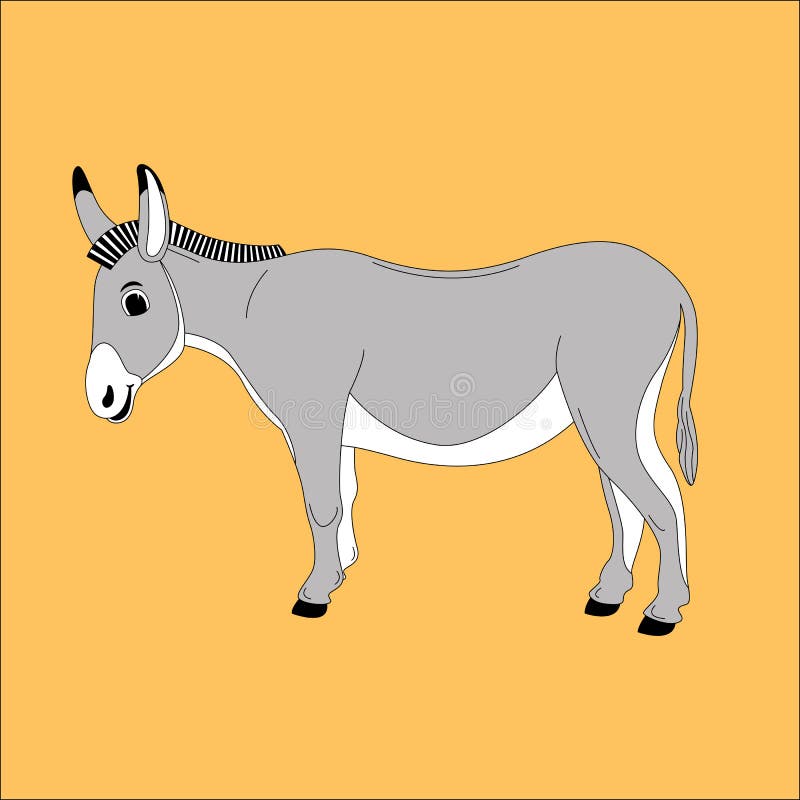 Cartoon Donkey ,vector Illustration ,flat Style,profile Stock Vector ...