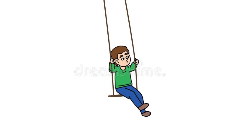 Doodle Animation of a Boy that Swinging on a Swing.C Stock Video ...