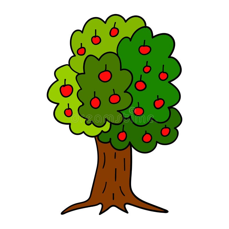 Tree Isolated on White Background. Flat Style. Icon, Logo. Forest Stock ...