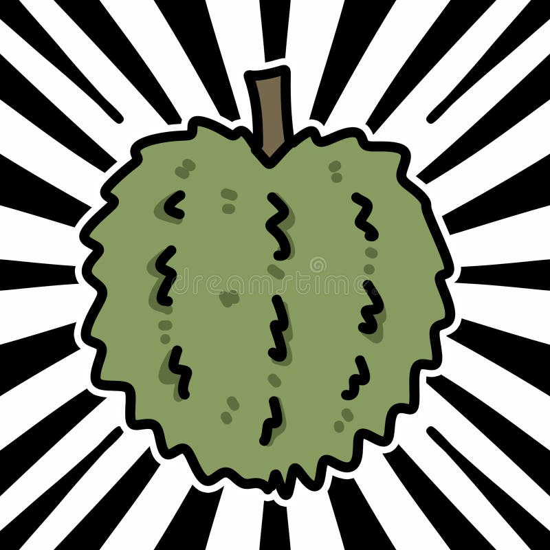 Durian Illustration for Coloring Book Template, Durian for Kids ...