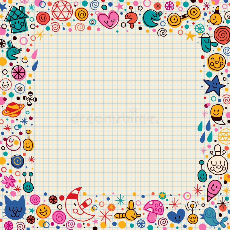 Cartoon doodle border stock vector. Illustration of letter - 30665974