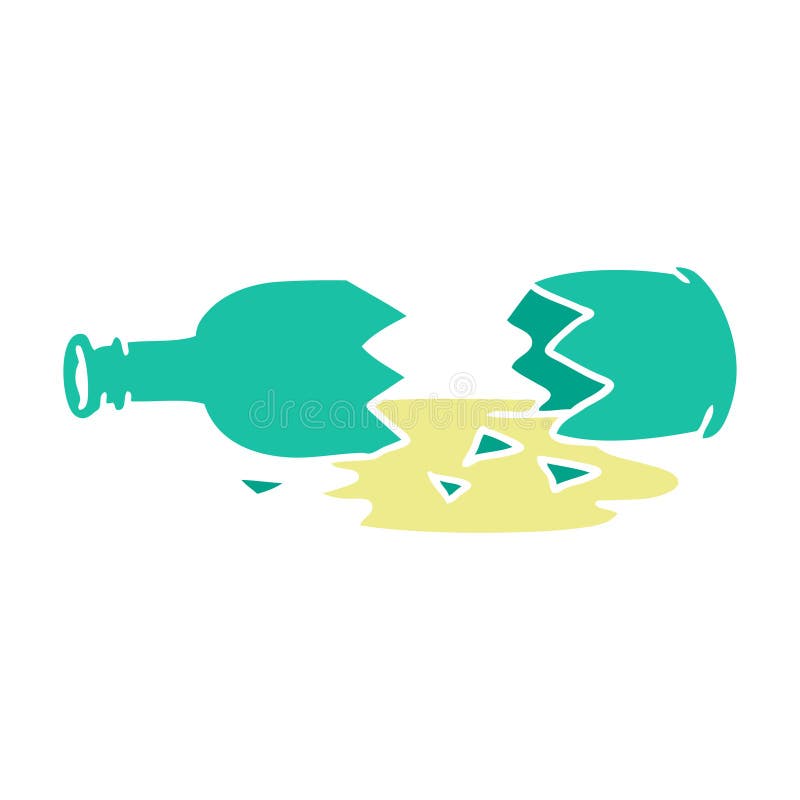 Cartoon Doodle of a Broken Bottle Stock Vector - Illustration of ...